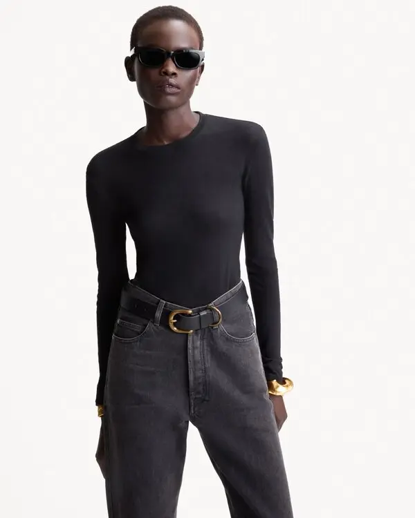 Saint Laurent Leather Belt With D-ring Buckle