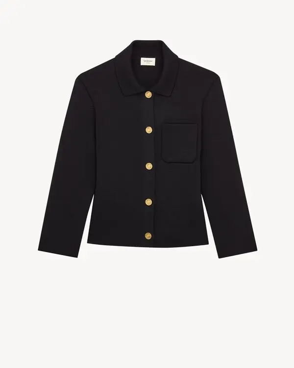 Saint Laurent Wool Polo Cardigan