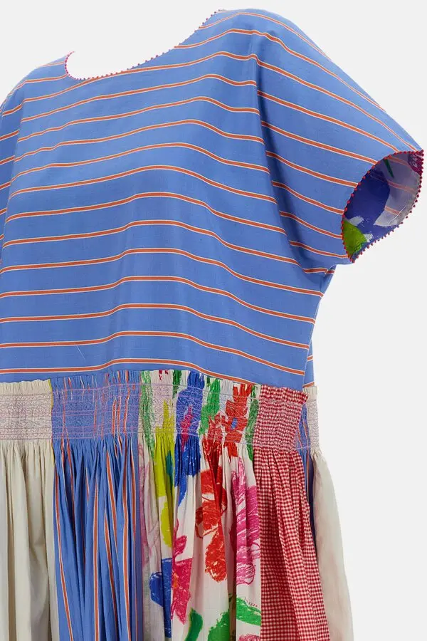 Pero Short-sleeved Dress With Patchwork