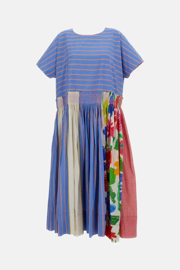Pero Short-sleeved Dress With Patchwork - Multicolor