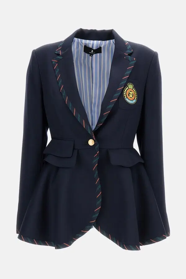 Anrealage Lancet Lapel Jacket Navy Wool
