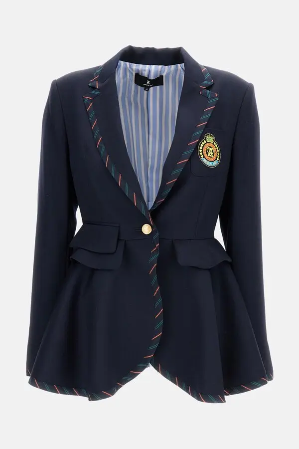 Anrealage Lancet Lapel Jacket Navy Wool