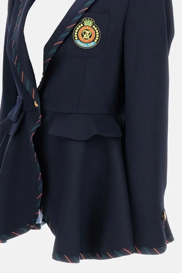Anrealage Lancet Lapel Jacket Navy Wool