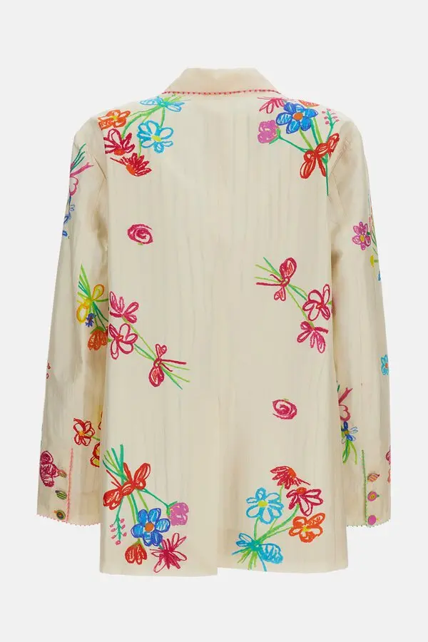 Pero Silk Floral Print Single-breasted Blazer - Multicolor