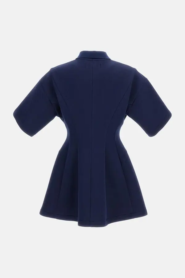 Anrealage Cotton Polo Dress With Flared Skirt And Appliqué Detail