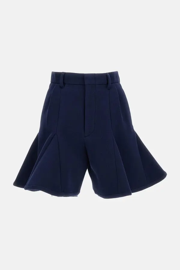 Anrealage Flared Shorts With Triangular Inserts - Blue
