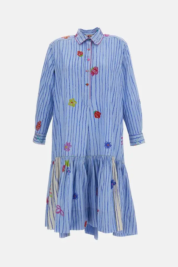 Pero Silk Maxi Dress With Floral Motifs