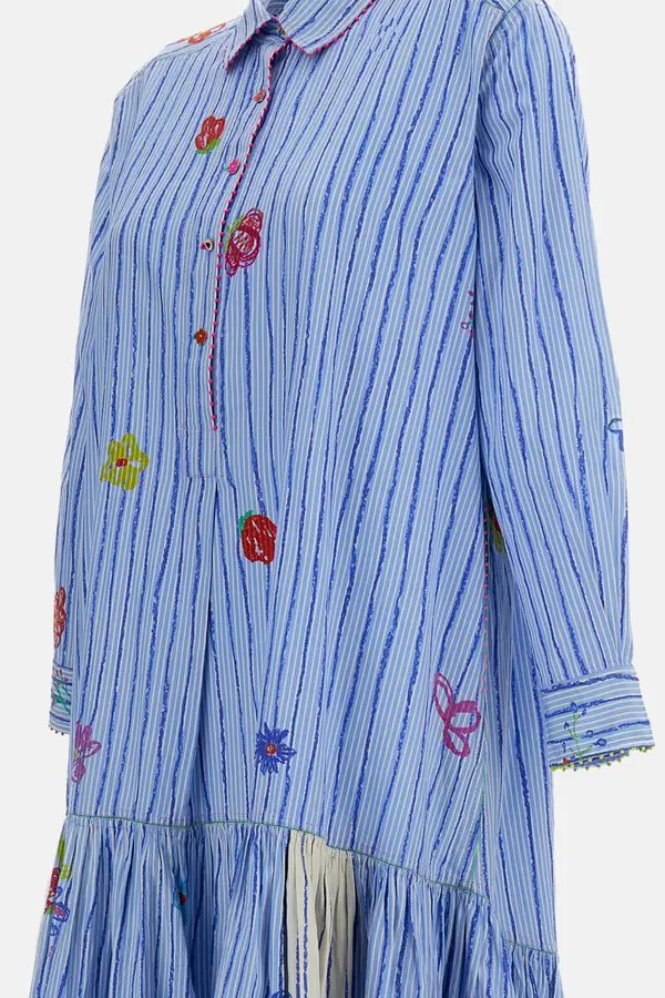 Pero Silk Maxi Dress With Floral Motifs