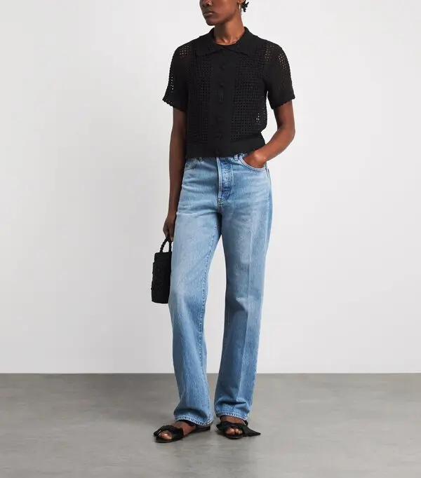FRAME Crochet Button-up Shirt