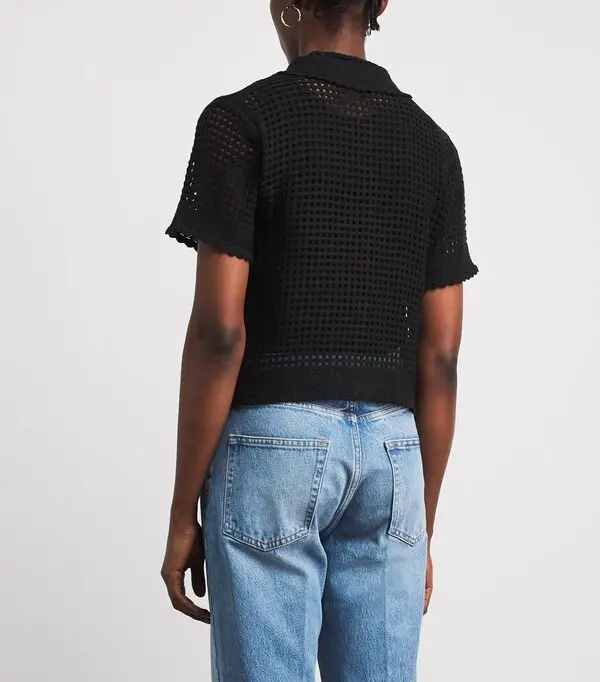 FRAME Crochet Button-up Shirt