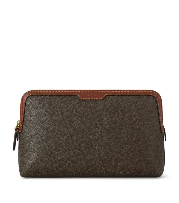Mulberry Medium Scotchgrain Cosmetic Pouch - Green