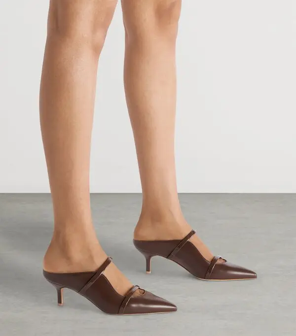 MALONE SOULIERS Leather Maureen Heeled Mules 45 - Brown