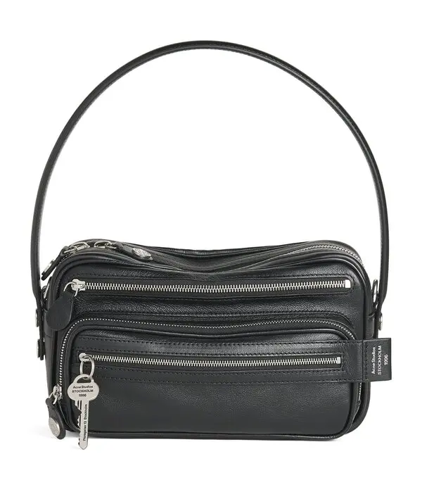 Acne Studios Leather Camero Party Shoulder Bag - Black