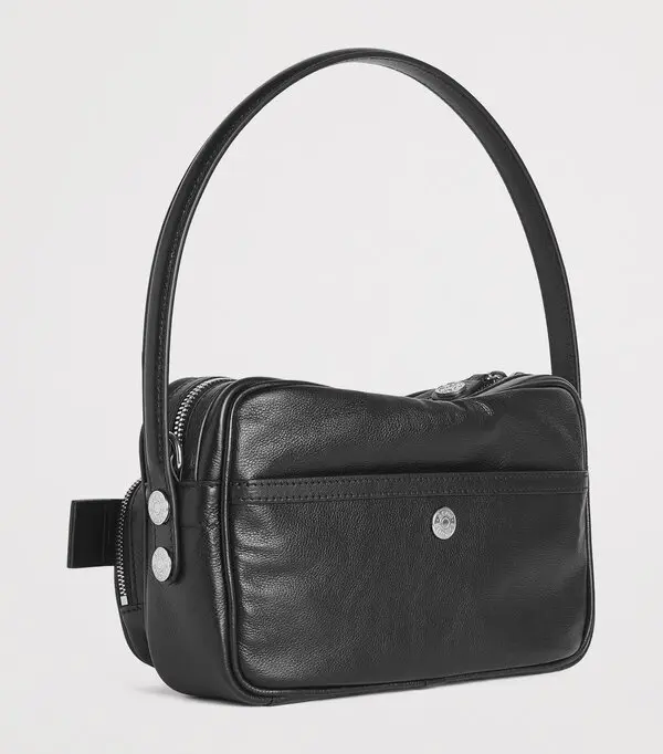 Acne Studios Leather Camero Party Shoulder Bag - Black