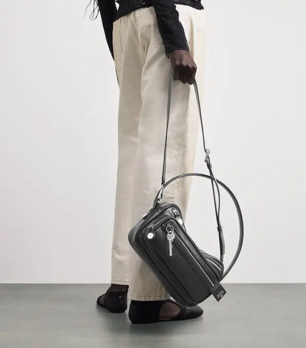 Acne Studios Leather Camero Party Shoulder Bag - Black