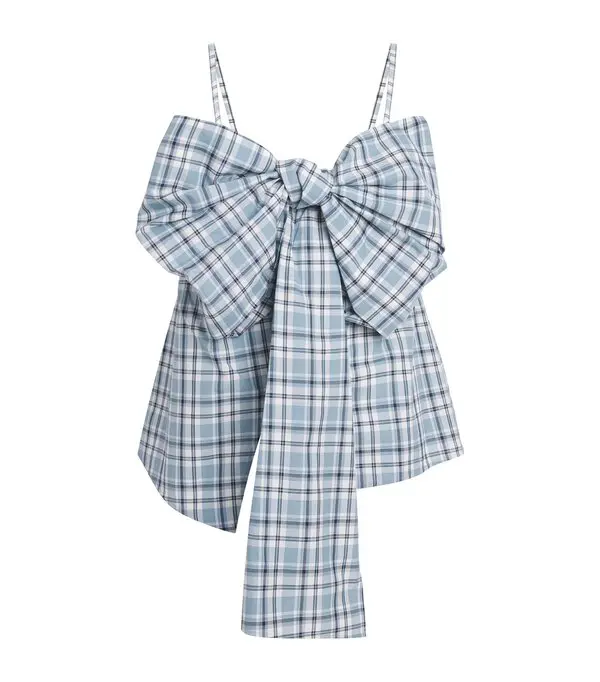 Acne Studios Cotton Check Bow Blouse