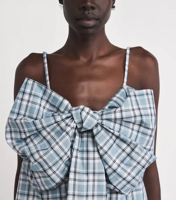 Acne Studios Cotton Check Bow Blouse