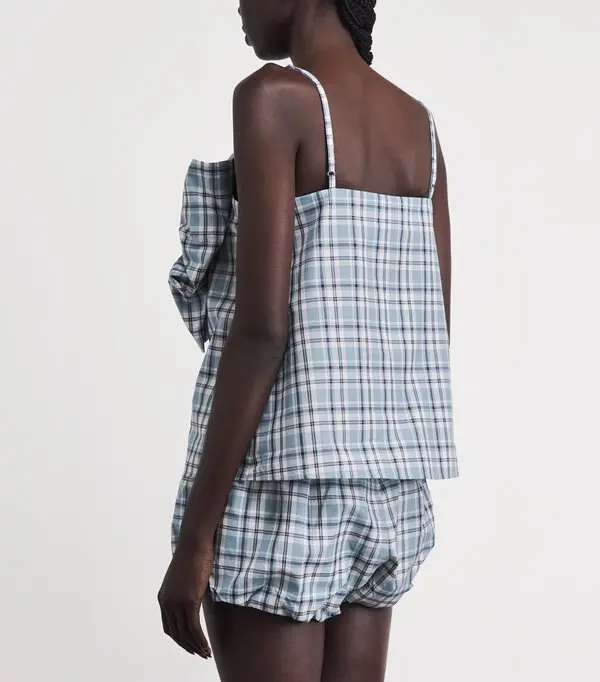 Acne Studios Cotton Check Bow Blouse