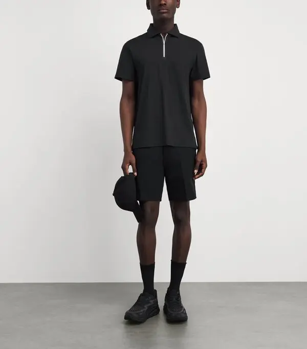 Rlx Ralph Lauren Quarter-zip Polo Shirt - Black