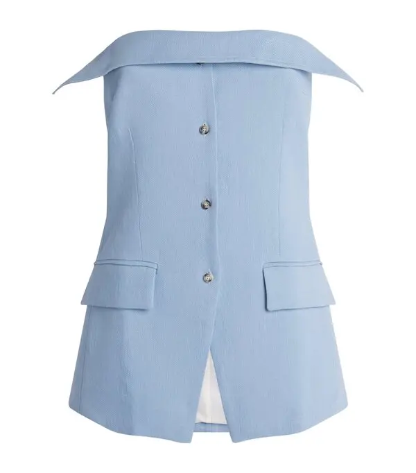 Nanushka Maleah Strapless Tailored Top - Blue