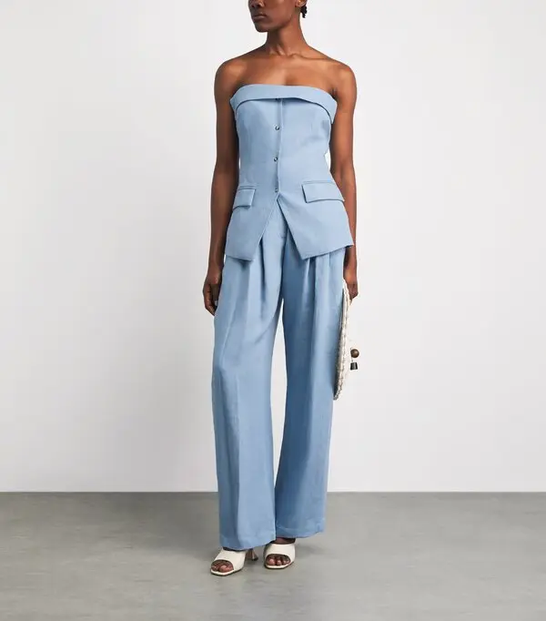 Nanushka Maleah Strapless Tailored Top - Blue