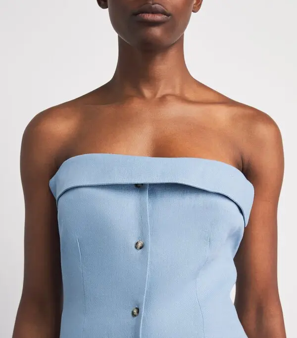 Nanushka Maleah Strapless Tailored Top - Blue