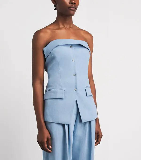 Nanushka Maleah Strapless Tailored Top - Blue