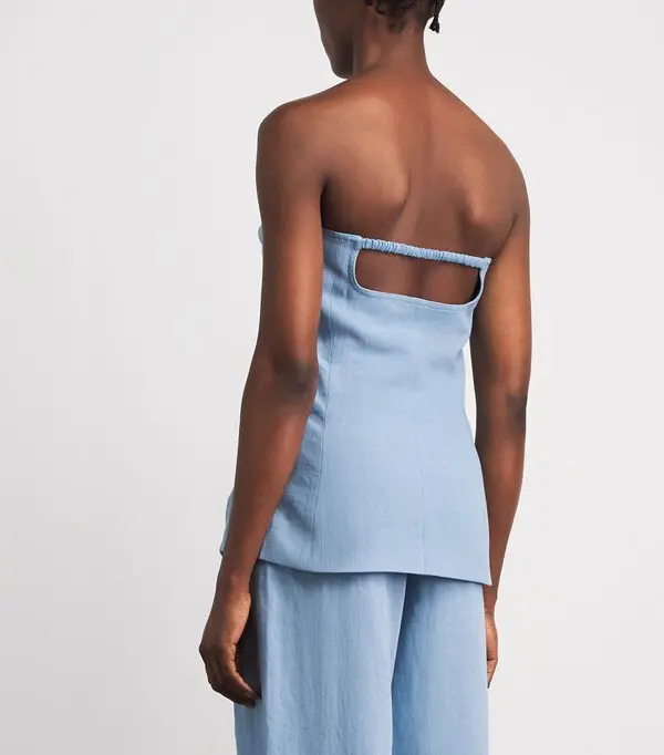 Nanushka Maleah Strapless Tailored Top - Blue