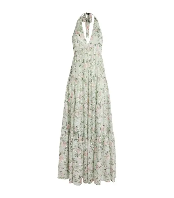 Alice + Olivia Embroidered Floral Maxi Dress