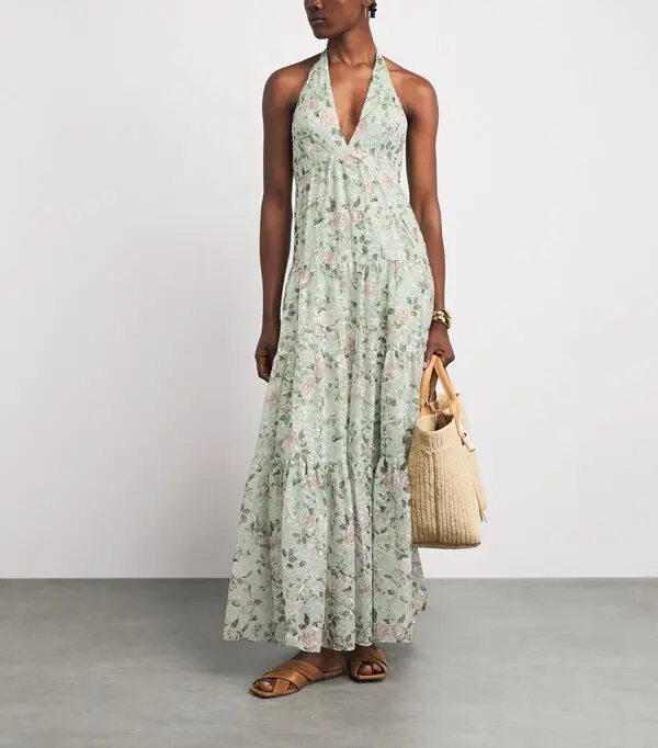 Alice + Olivia Embroidered Floral Maxi Dress
