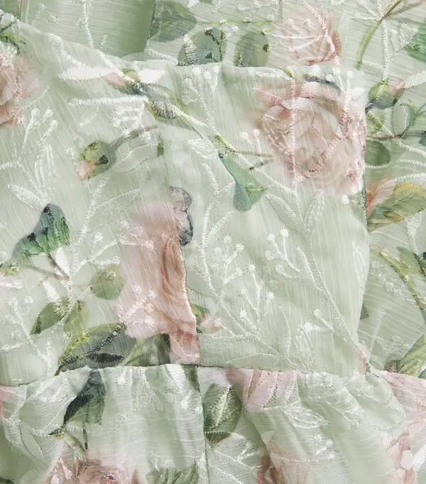 Alice + Olivia Embroidered Floral Maxi Dress