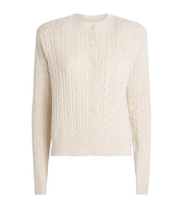 RÓHE Merino Wool-cotton Cable Knit Cardigan