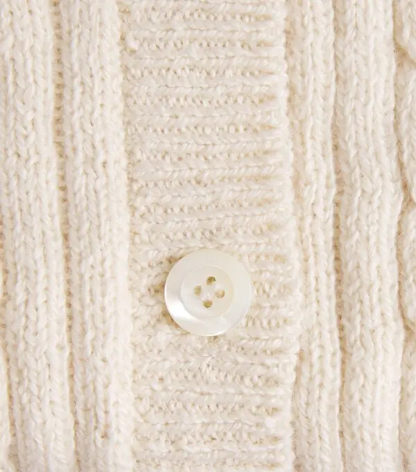 RÓHE Merino Wool-cotton Cable Knit Cardigan