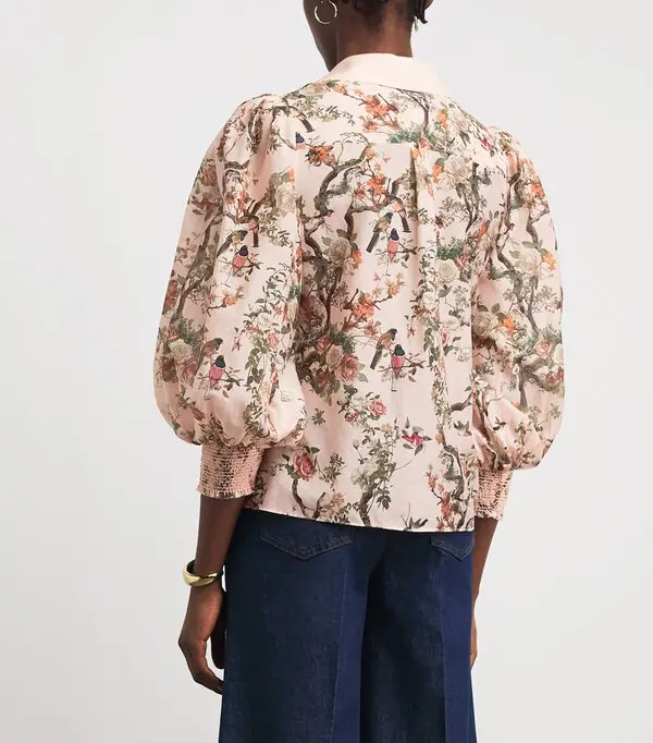 Alice + Olivia Charis Floral Cotton-silk Blouse - Pink