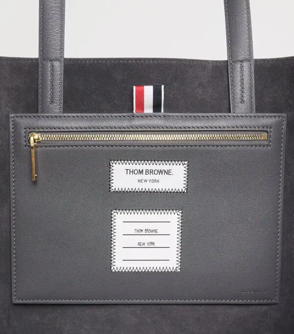 Thom Browne Leather Cabas Tote Bag