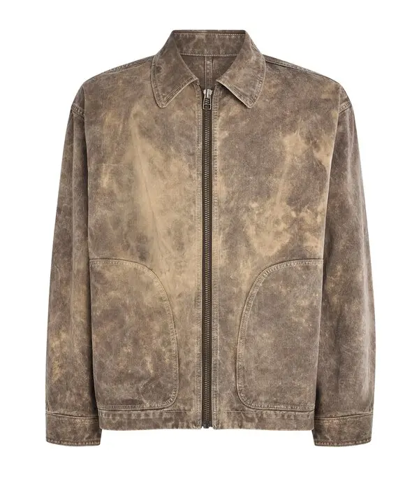 Issey Miyake S Cotton Elements Jacket With Classic Collar And Zip Up Closure
