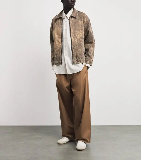 Issey Miyake S Cotton Elements Jacket With Classic Collar And Zip Up Closure