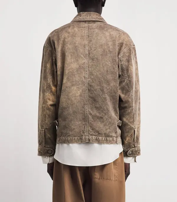 Issey Miyake S Cotton Elements Jacket With Classic Collar And Zip Up Closure