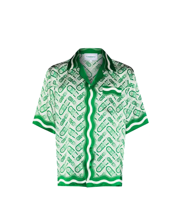 Casablanca Ping Pong Monogram Silk Shirt