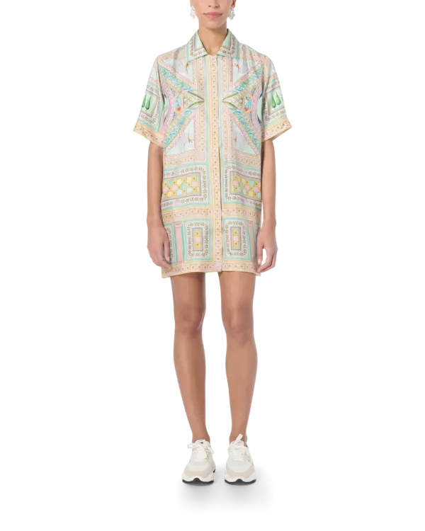 Casablanca Le Labyrinthe Printed Silk Shirt Dress
