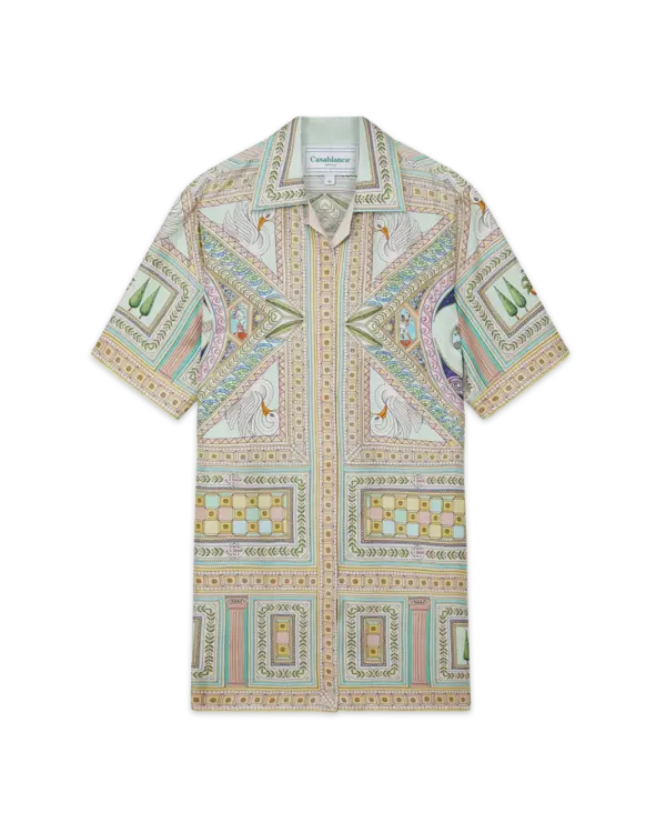 Casablanca Le Labyrinthe Printed Silk Shirt Dress