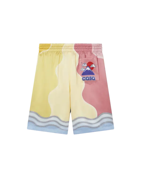 Casablanca Soleil Levant Silk Shorts - Multicolor