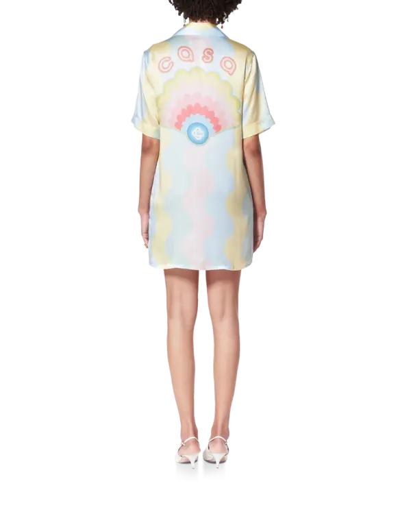 Casablanca Casa Shell Wave Silk Dress
