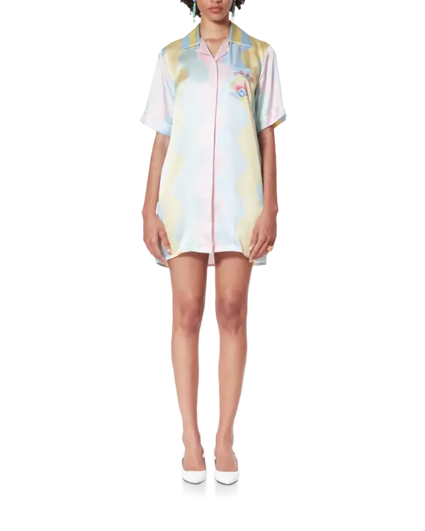 Casablanca Casa Shell Wave Silk Dress