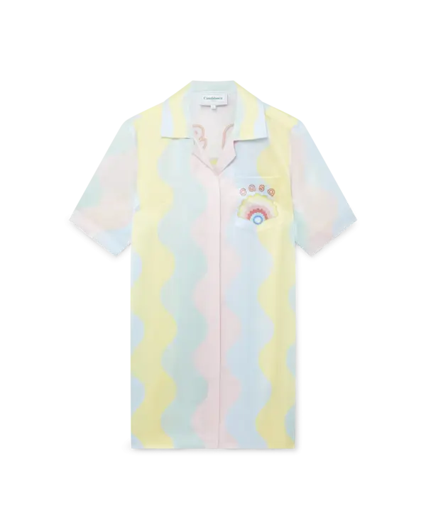 Casablanca Casa Shell Wave Silk Dress