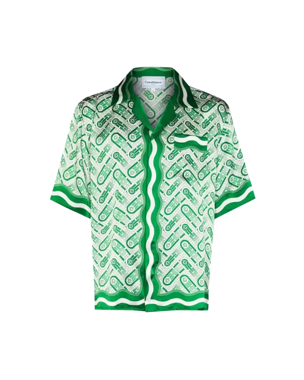 Casablanca Ping Pong Monogram Silk Shirt