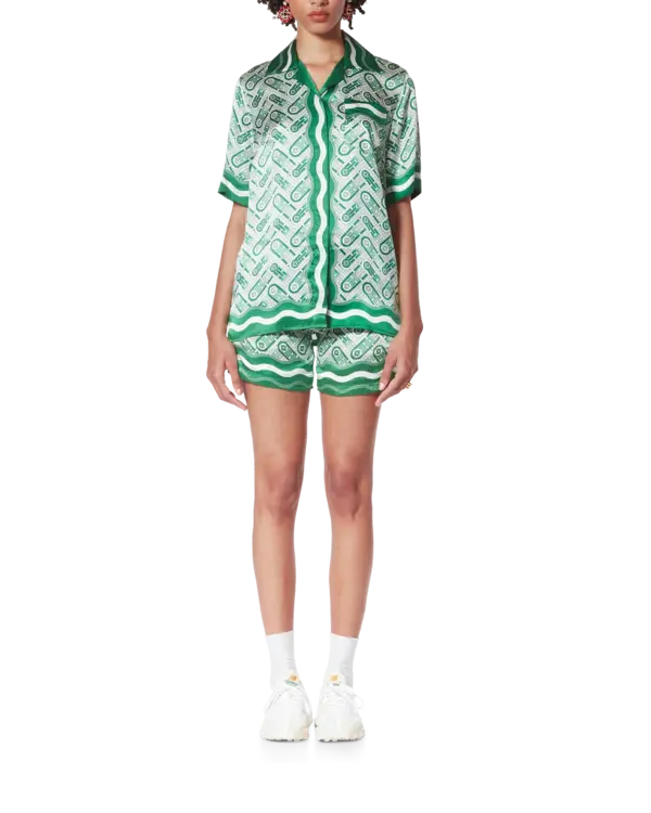 Casablanca Ping Pong Monogram Silk Shirt