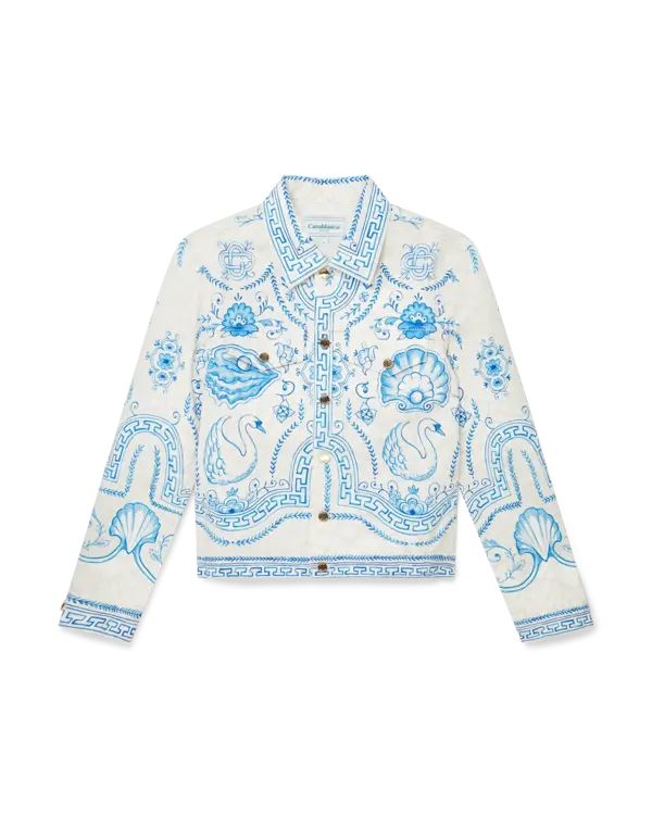 Casablanca Printed Denim Jacket - Multicolor