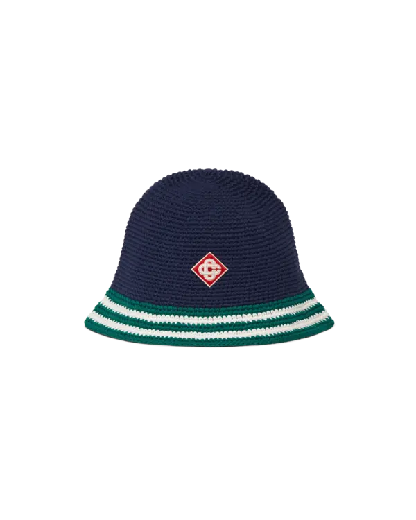 Casablanca Striped Crochet Bucket Hat - Multicolor