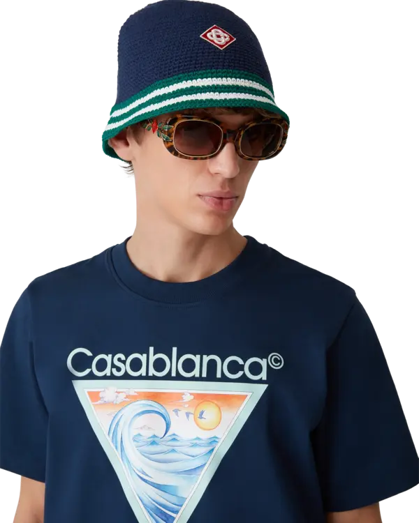 Casablanca Striped Crochet Bucket Hat